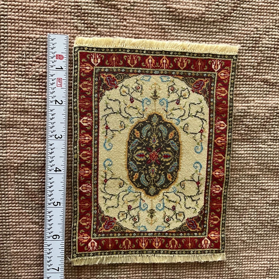 Dollhouse Miniature Artisan Micro Petit Point Needlepoint Rug Carpet ...