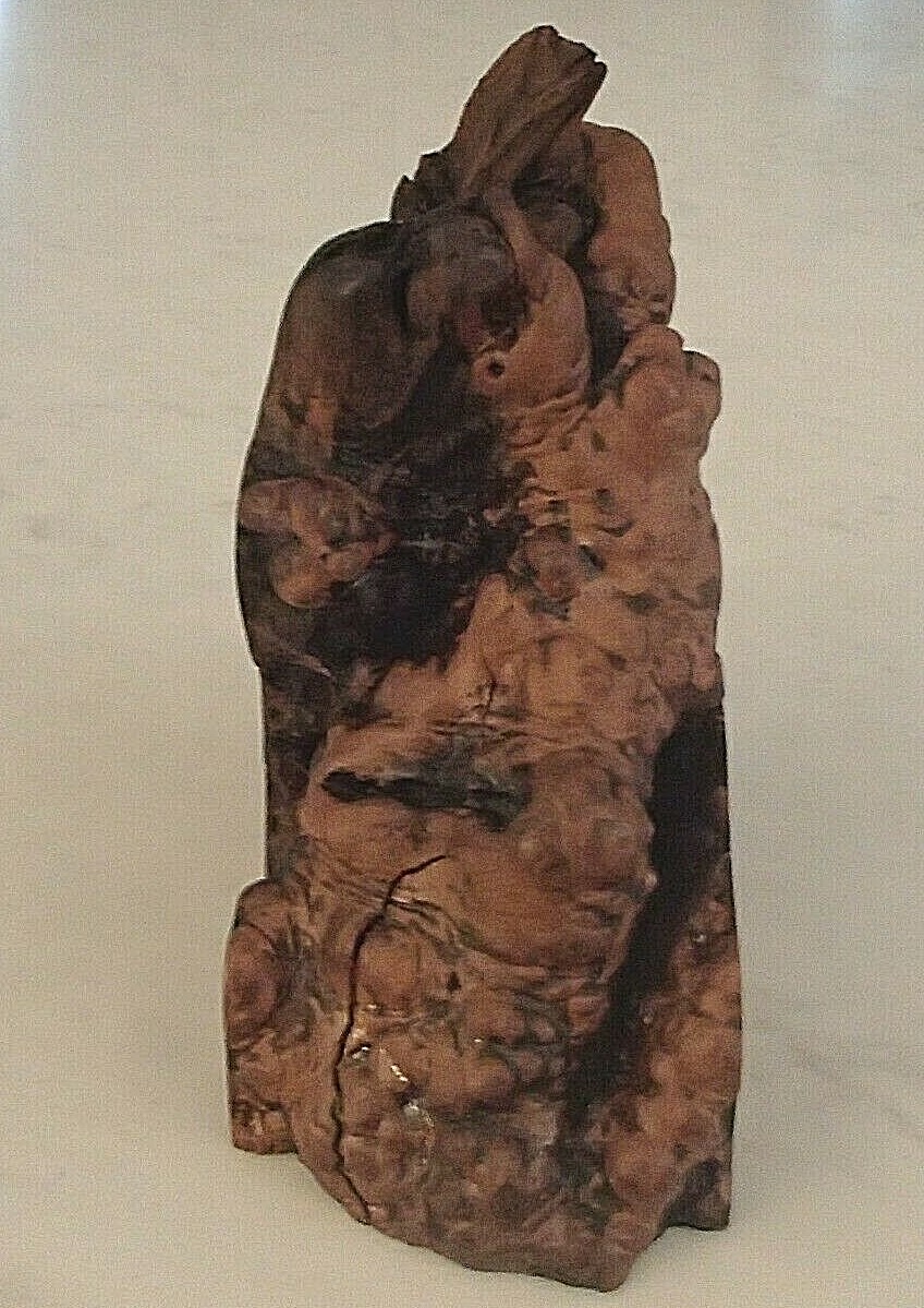 CHARLES ELKAN Timeless Treasures NATURAL EDGE BURL WOOD Desk Clock- Vtg ...