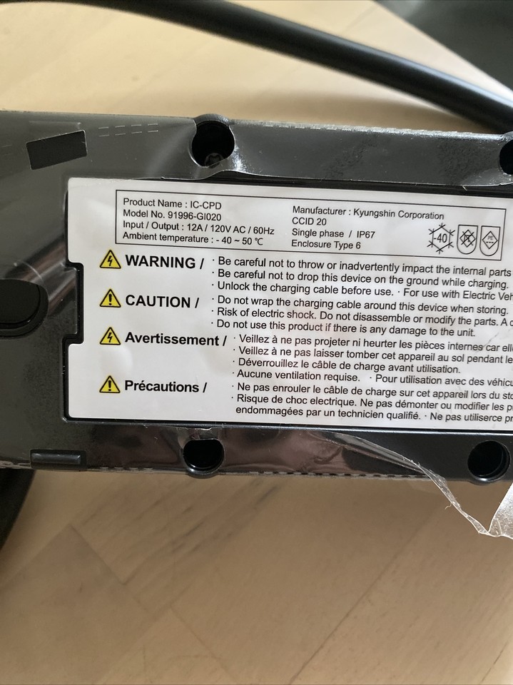 NEW Kia OEM - EV9 EV6 NIRO EV Charger Part# 91686-GI020 Electric Car ...