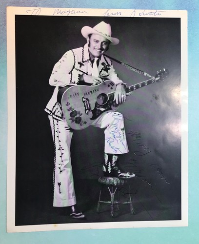 Vintage 1970s SIGNED B&W Publicity Photo RUSTY FLEMING country western ...