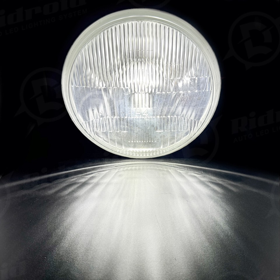7 Inch LED GLASS Headlight Round, ORIGINAL CLASSIC LOOK Conversion ...