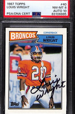 1987 Topps #40 Louis Wright Autograph PSA 8 Auto 10 | eBay