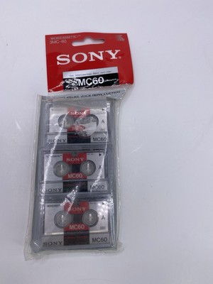 3 Pack Sony MC-60 Microcassette Blank Cassette Tape 60 Minute Tapes ...