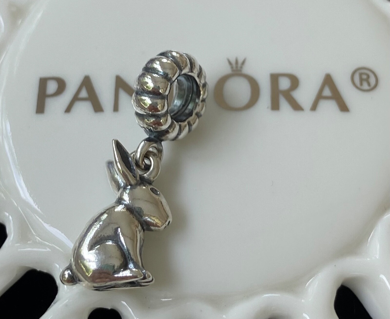 Authentic Pandora Bunny Dangle Charm #791101 | eBay