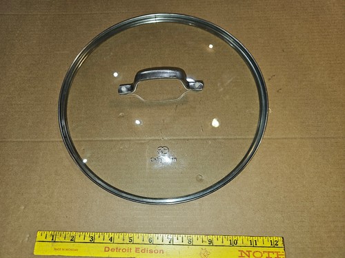 25AA40 CALPHALON GLASS SAUCEPAN LID, FOR 12-1/4" OD PAN, VERY GOOD ...