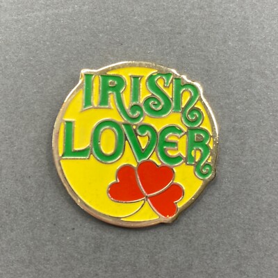Irish Lover Yellow & Green With Red Heart Clover Novelty Lapel Pin | eBay