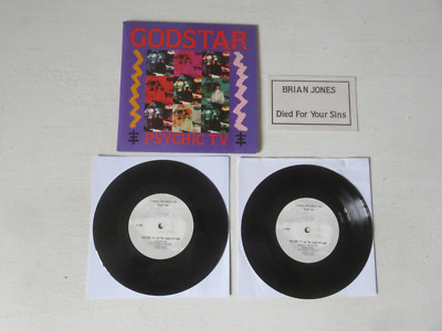 PSYCHIC TV Godstar TEMPLE 1985 UK 1ST PRESS VINYL 2 x 7" & PTV STICKER ...