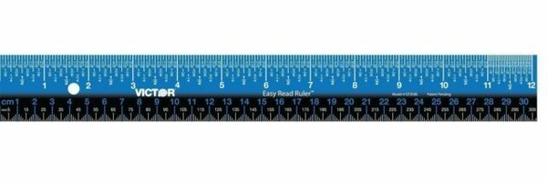 Victor Easy Read Stainless Steel Ruler Standard/Metric 12" - Blue ...
