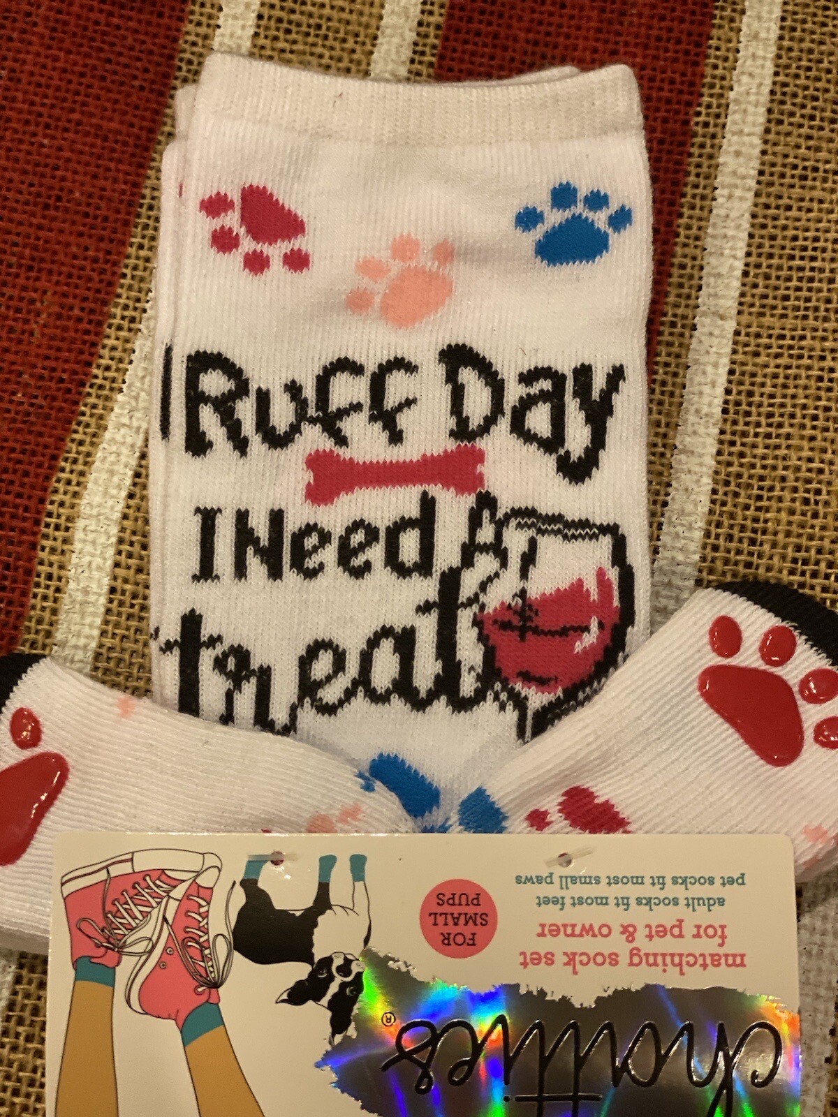 SOCKS CHATTIES MATCHING PET & OWNER DOG DESIGNS CREW SOCK SET For Small ...