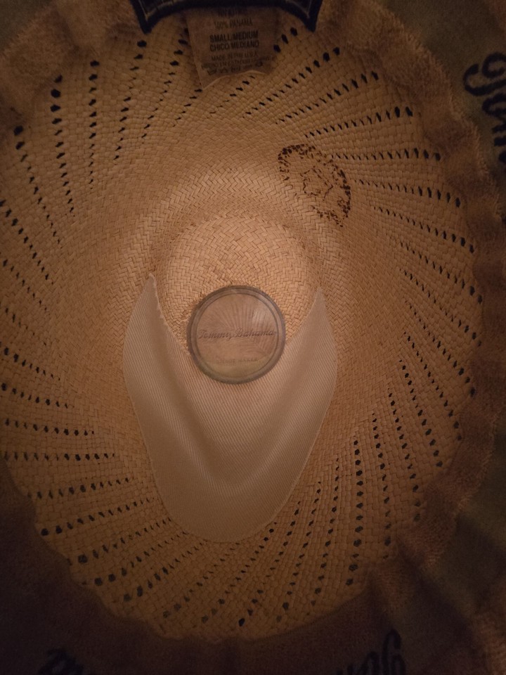 Tommy Bahama Men Outback Vented Hat Palm Fiber Straw Panama Sun Shady ...