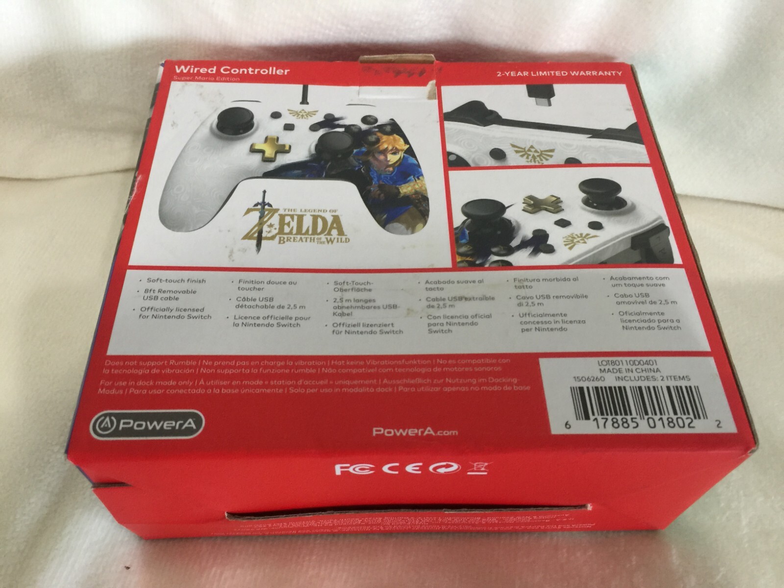Nintendo Switch Zelda Breath of the Wild Wired Controller PowerA Opened ...
