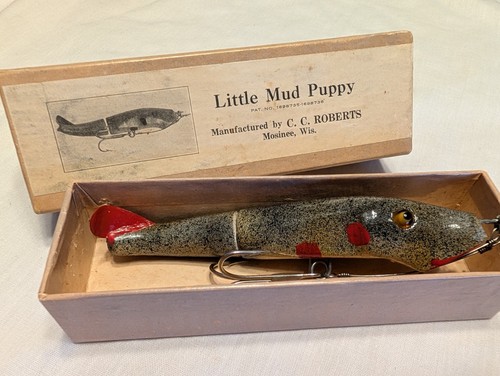 MINT Little Mud Puppy Lure - Folk Art Fishing Lures - Heddon - Creek ...