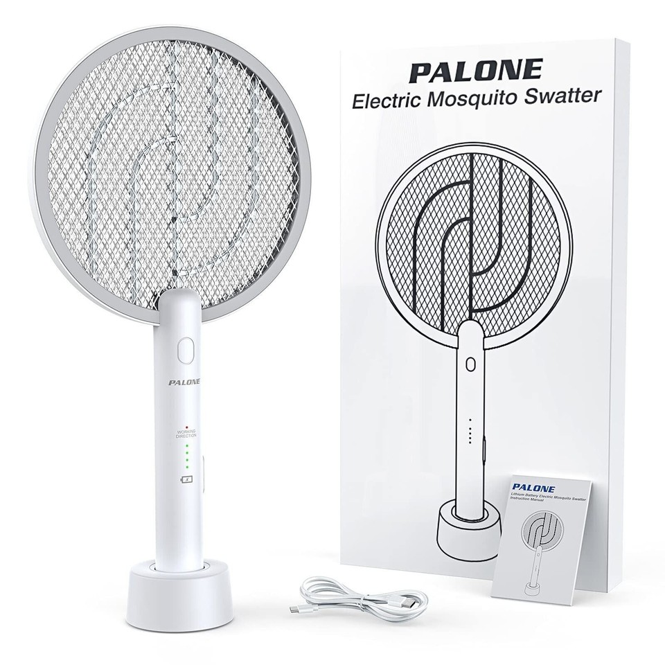 Electric Fly Swatter 4000V Bug Zapper Racket 2 in 1 Fly Swatter ...