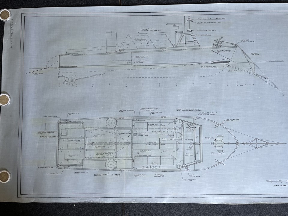 Original US Navy Ship Blueprint - LSCR Naval Boat Blueprints Graphs ...