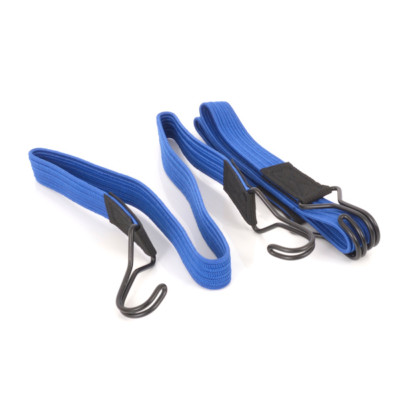 TWIN PACK - 22MM X 80CM BLUE FLAT ELASTIC BUNGEE STRAPS SHOCK CORD ...