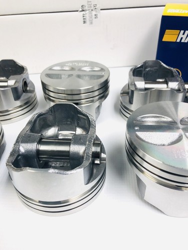Set of 8 Cast Flat Top Pistons and Cast Rings combo 1967-85 Chevrolet ...