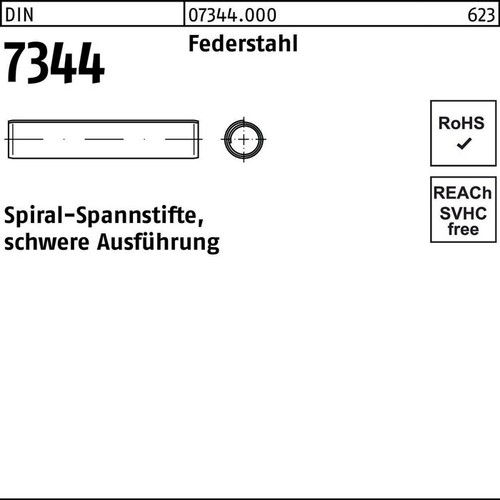 500er PACK(Stk) Spiralspannstift 5 x 28 DIN 7344/ISO 8748 Federstahl ...