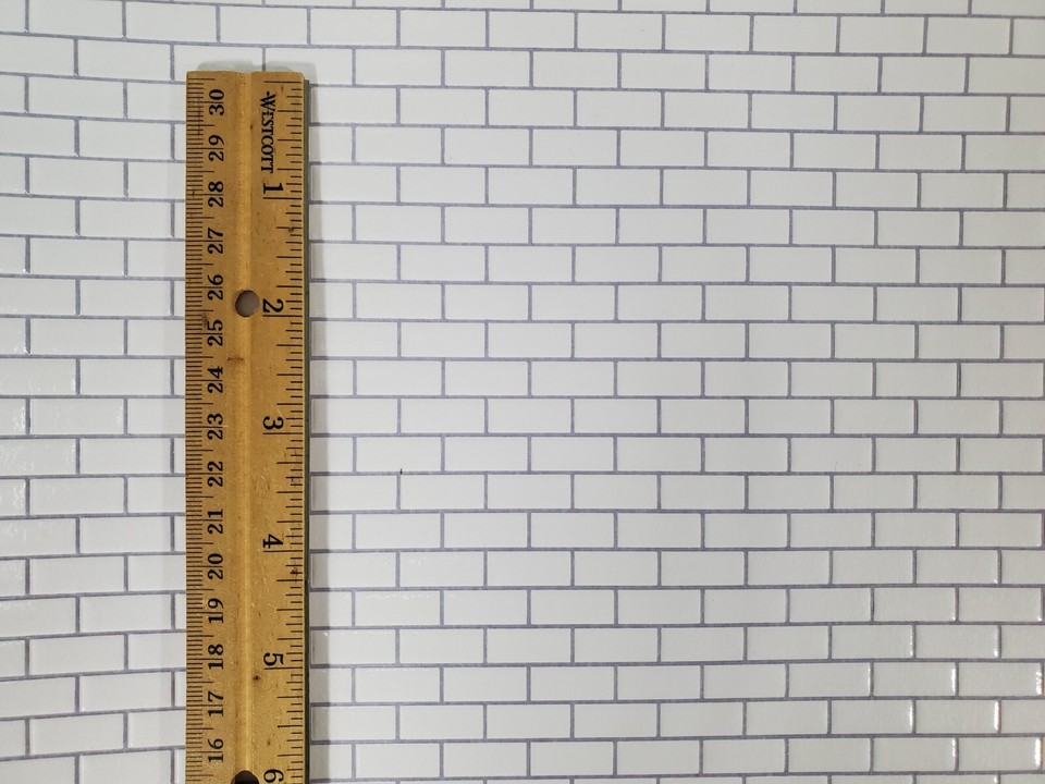 Dollhouse Subway Tile Metro Wall Tile Large White Embossed Glossy Paper ...