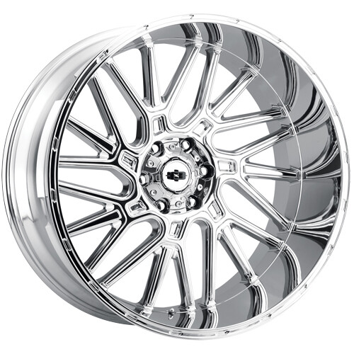 (Set of 4) Vision 404 Brawl 22x10 6x5.5" -19mm Chrome Wheels Rims 22 ...