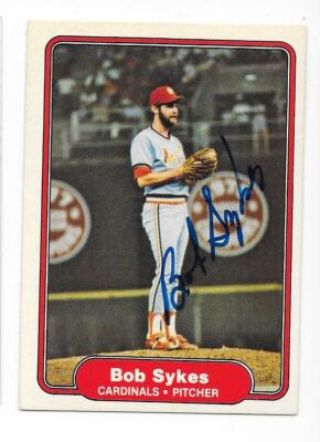 BOB SYKES 1982 FLEER AUTOGRAPHED SIGNED # 130 ST. LOUIS CARDINALS | eBay