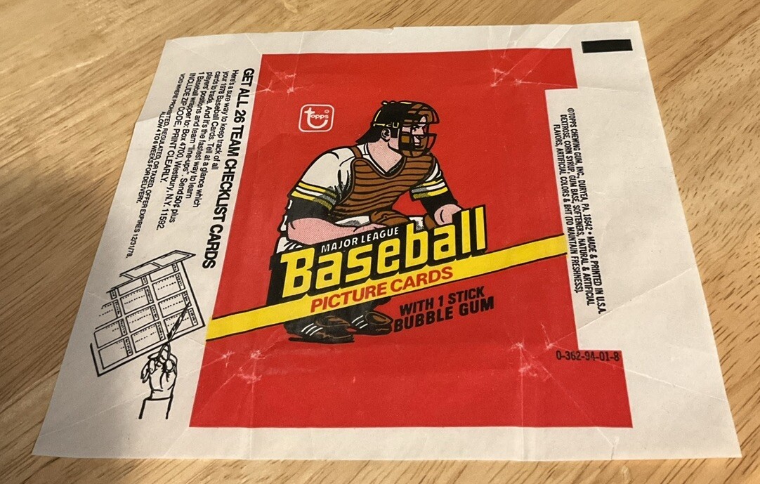 1978 TOPPS Baseball Card Wax Pack Wrapper - Team Checklist Cards | eBay
