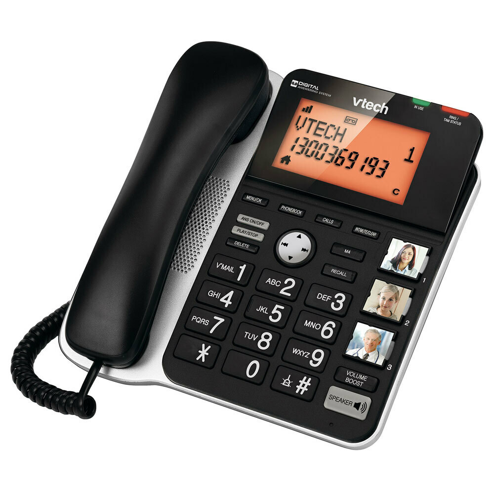 VTech DECT Corded Desk Home Headset Telephone w/Wi-Fi Voice Comms ...