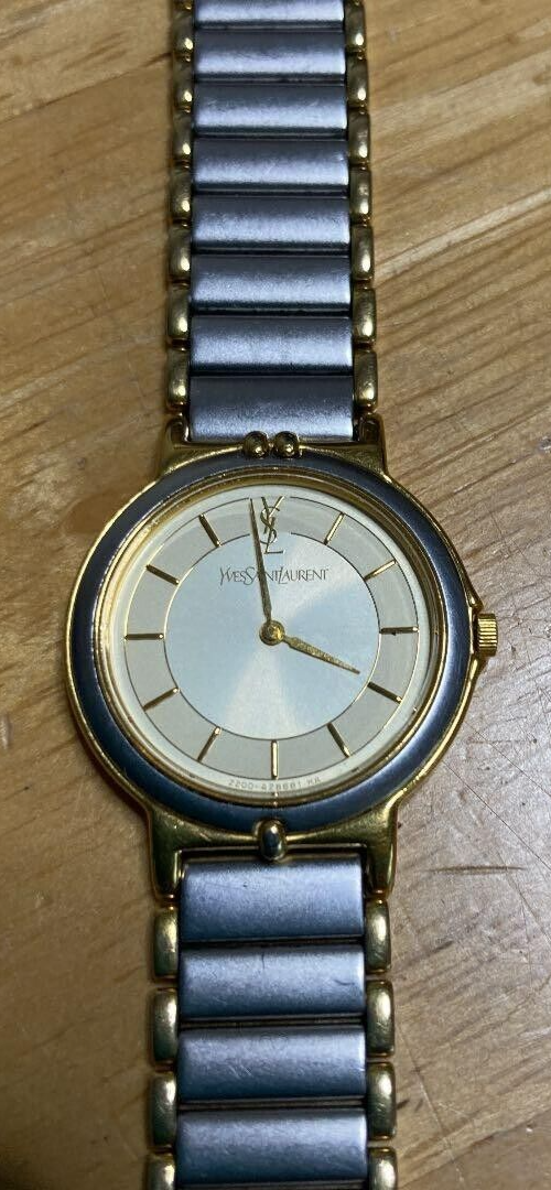 Yves Saint Laurent Watch : YSL Wristwatch Working Women Silver Round ...