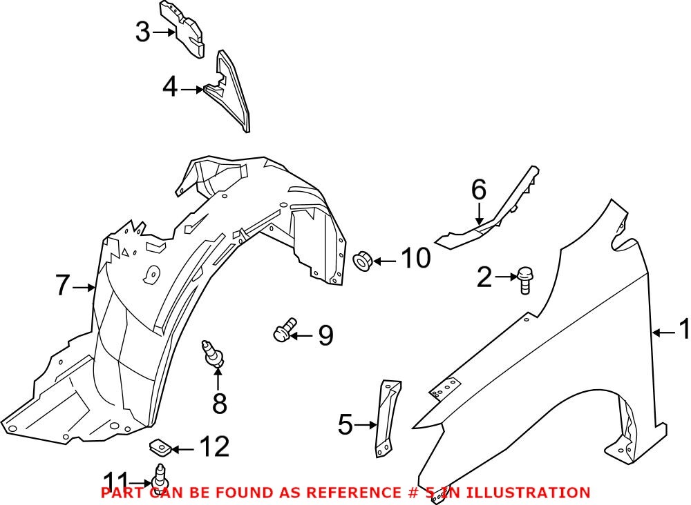 Genuine OEM Front Passenger Right Fender Bracket for Nissan Sentra 2013 ...