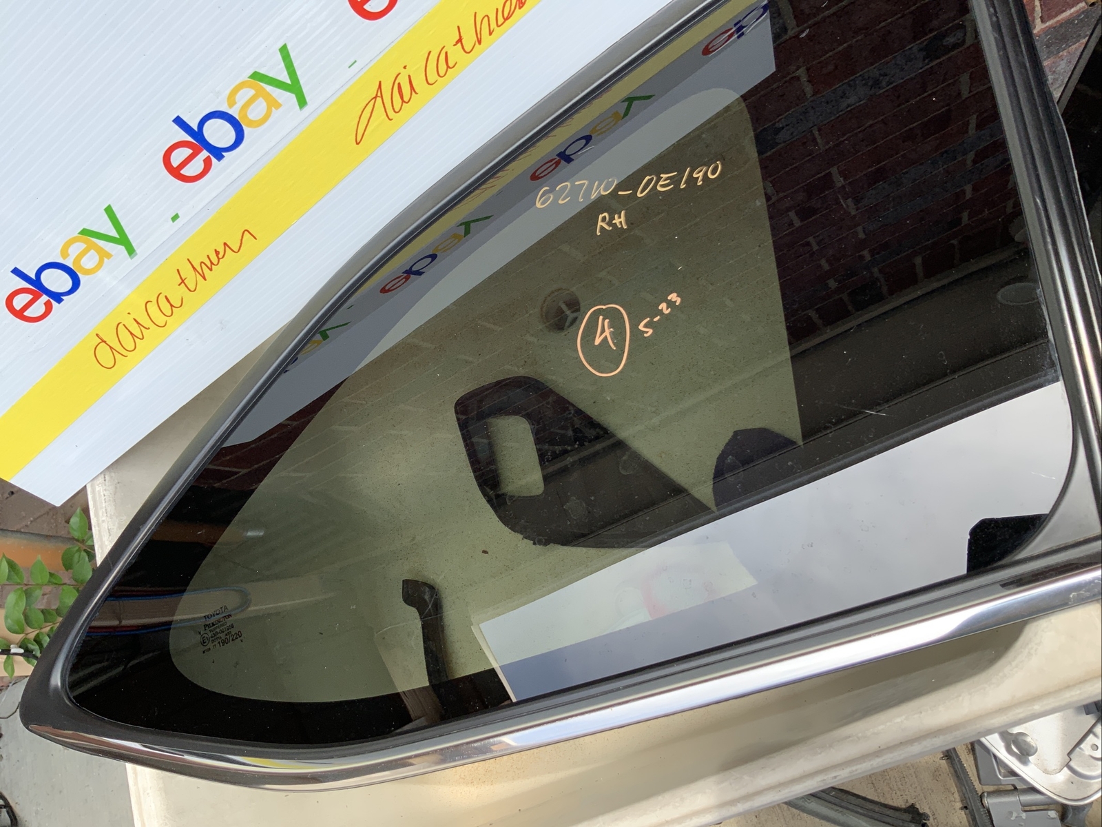 2020-2025 TOYOTA Highlander Right Rear Quarter Glass Window 62710-0E190 ...