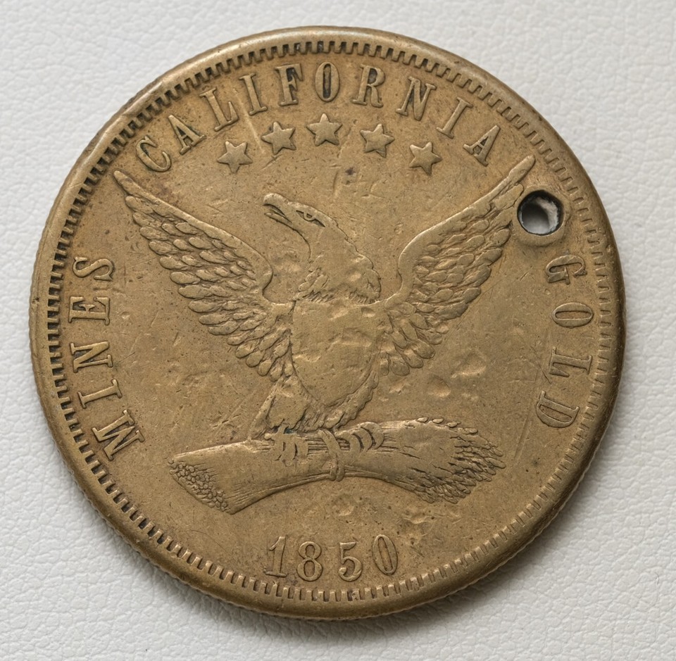 1850 California Gold Mines Dancing Bears K-1 Gilt Holed Coin | eBay