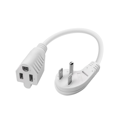 Short Flat Extension Cord - Low Profile Flat Wall Plug, 13A 3-Prong ...