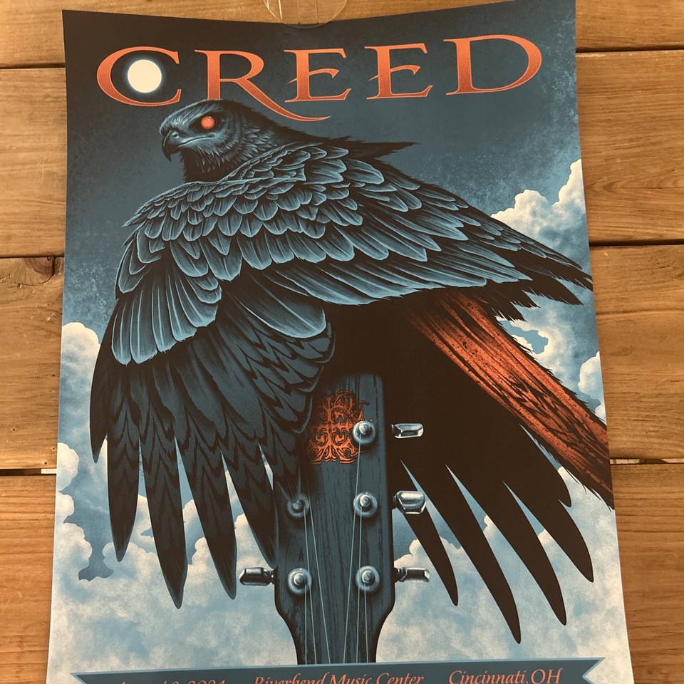 Creed Poster River Bend Arena /320 Steven Luros Holliday August 2024 | eBay