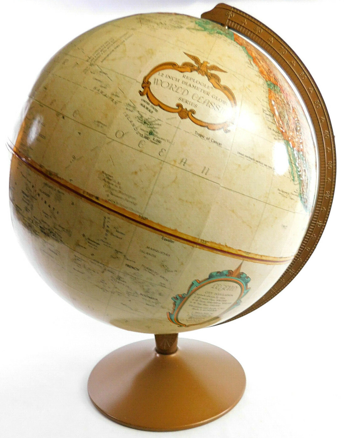 Vintage Replogle 12 Inch World Classic Series Globe Raised Relief Map ...