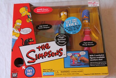 SIMPSONS WOS Interactive HIGH SCHOOL PROM Homer Marge Figure Set MISB ...