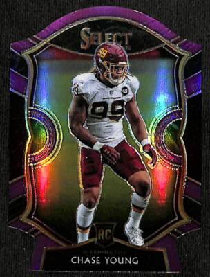 2020 Panini Select Purple Prizm Die Cut Chase Young #64 Rookie Football ...