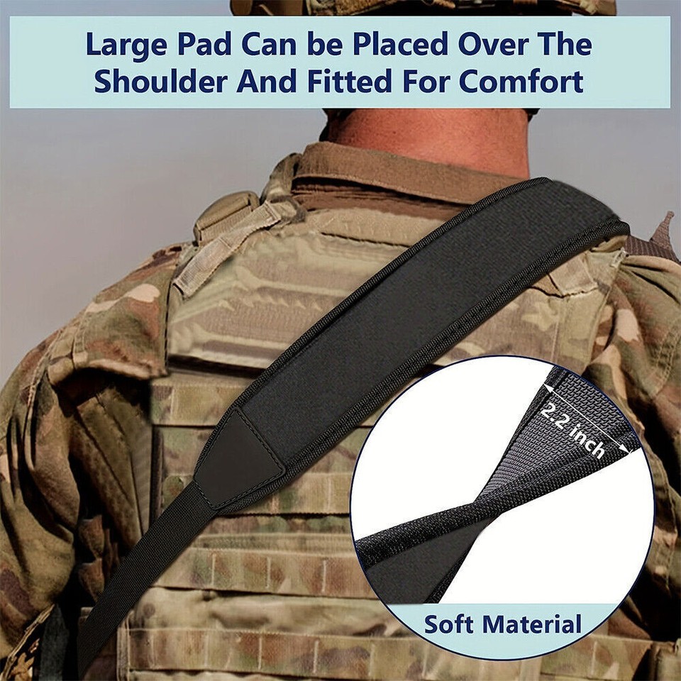 Camouflage Two Point Rifle Gun Sling with Swivels Neoprene Shoulder ...