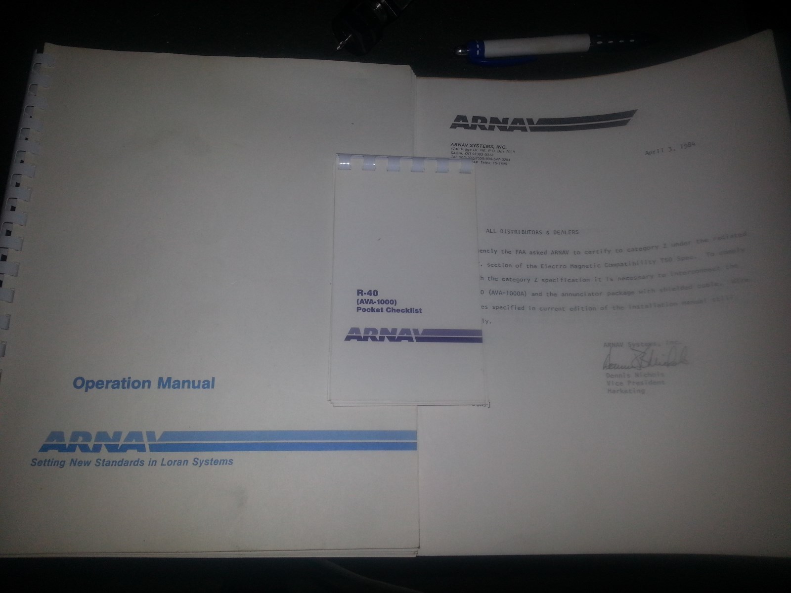 ARNAV SYSTEMS AVA-1000 , R-40 OPERATION MANUAL AND CHECKLIST | eBay