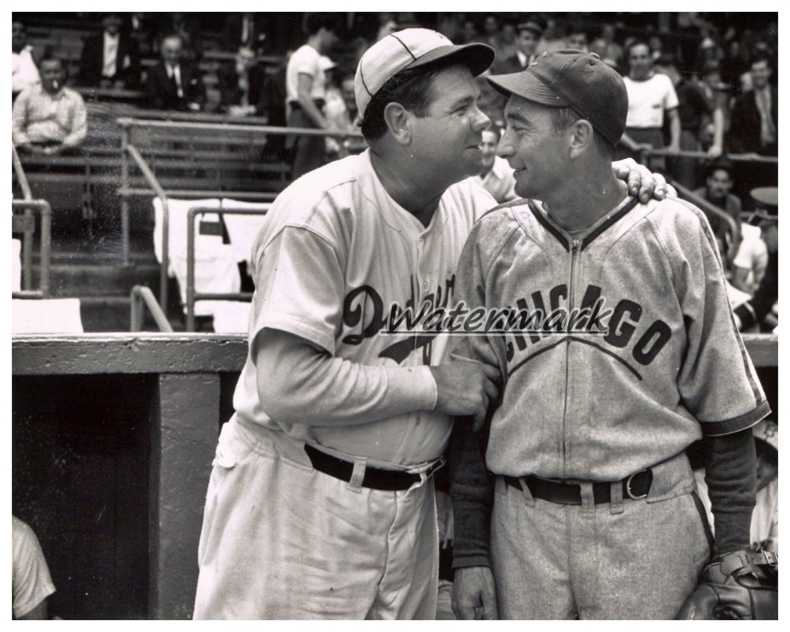 MLB 1938 Brooklynn Dodgers Coach Babe Ruth with Yankees Tony Lazzer 8 X ...