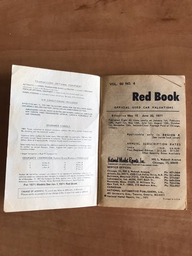 1971 RED BOOK Official Used Car Valuations | eBay UK