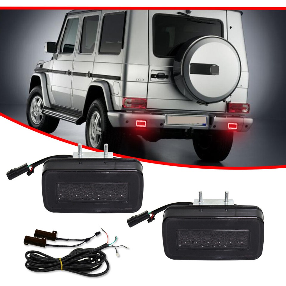 Smoked LED Rear Fog Reverse Lights For Mercedes Benz W463 G500 G550 G55 ...