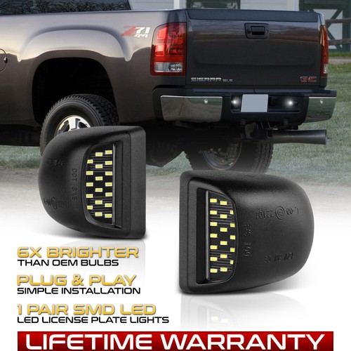 [BRIGHTEST] Fit For 99-13 GMC Sierra 1500 2500HD 3500HD LED License ...