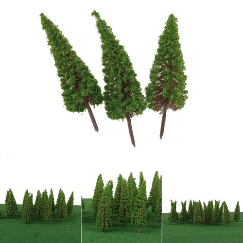50Pcs HO scale Mini Model Trees Train Railroad Diorama Wargame Park ...