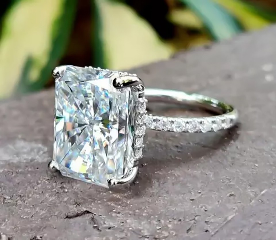 9.00 Ct Certified Radiant Cut Diamond 925 Silver Ring For Birthday Gift ...