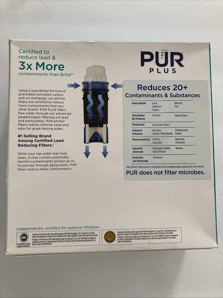 PUR Plus Water Pitcher Filter Lead Reduction 3 Pack PPF951K Genuine ...