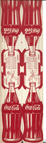 COCA-COLA 1950s BOOM-A-PLANE (BOOMERANG} BOTTLE DESIGN UNCUT CARDBOARD ...