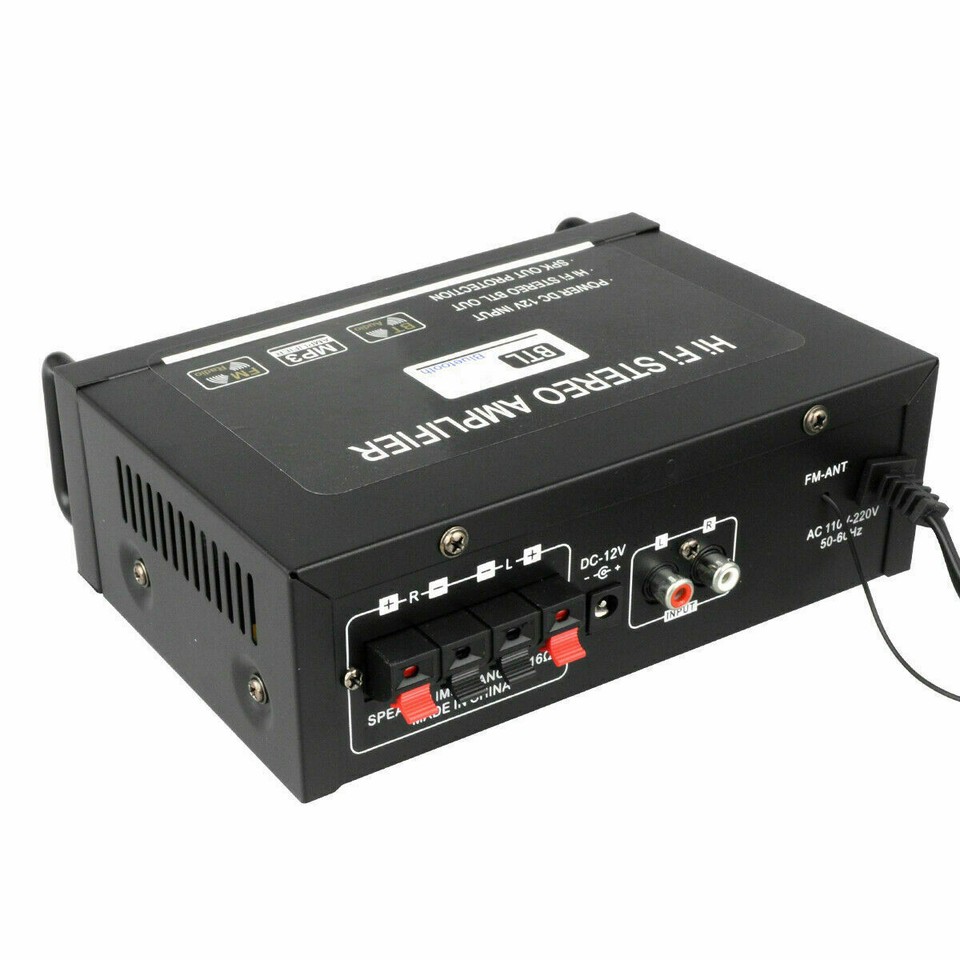 Digital bluetooth Audio Power Amplifier Stereo Amp Remote DC/AC Music ...