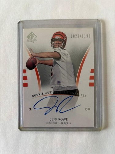 JEFF ROWE 2007 UPPER DECK SP AUTHENTIC ON CARD ROOKIE AUTO /1199 ...