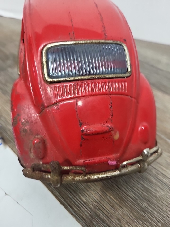 Vintage Bandai VW Bug Battery Operated Red Volkswagen Beetle Toy Car ...