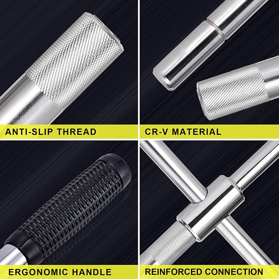 23" Universal Extended Lug Wrench, 4 Way Tire Iron Nut Wrench Set W ...