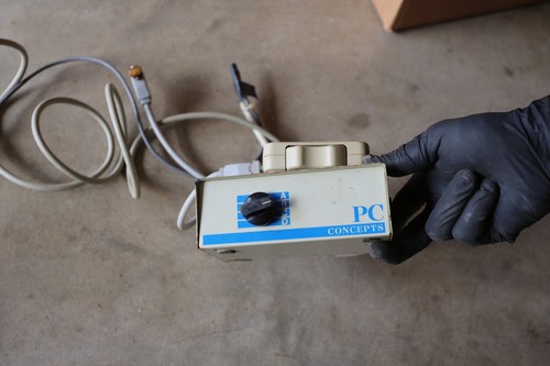 PC Concepts 4 Way Manual Dial Computer Input-Output ABCD Data Switch ...